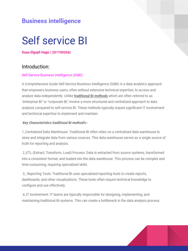 BI project | PDF | Business Intelligence | Data Warehouse