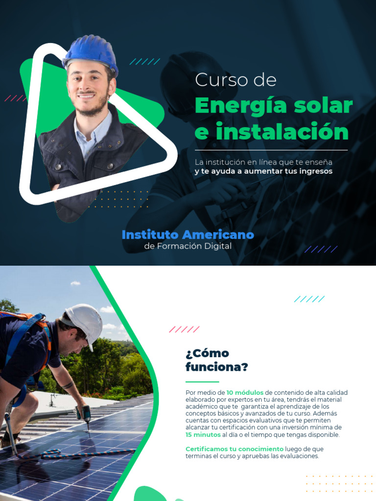 Curso de Energ韆 Solar e Instalaci髇 Temario | PDF | Energía solar | Fotovoltaica