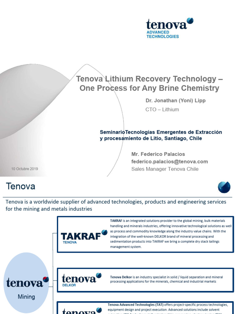 3 Tenova Lithium Technology Pptseminariolitio | PDF | Lithium ...