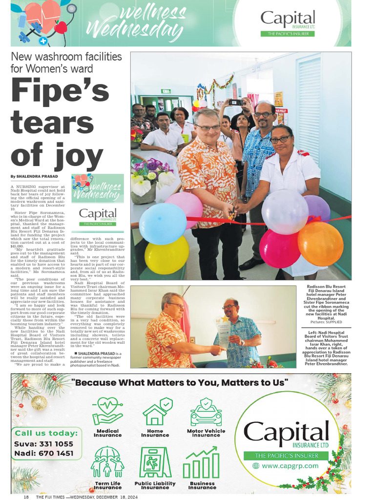 Nadi Hospital gets new washroom for women's ward | PDF