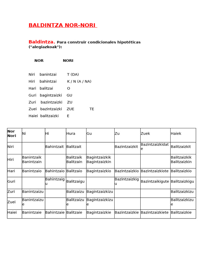 Baldintza Nor Nori | PDF