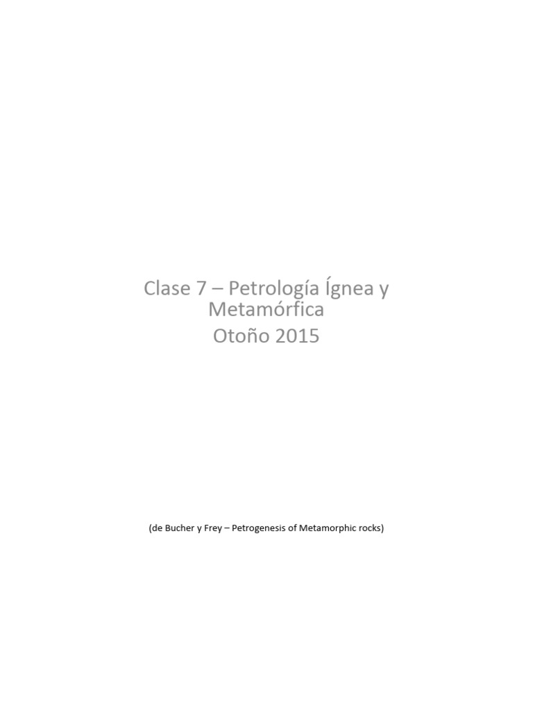 Clase 7 Introducci N Metapelitas | PDF | Minerales | Geología