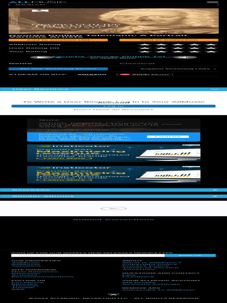 George Philipp Telemann: A Portrait - Various ... - AllMusic | PDF