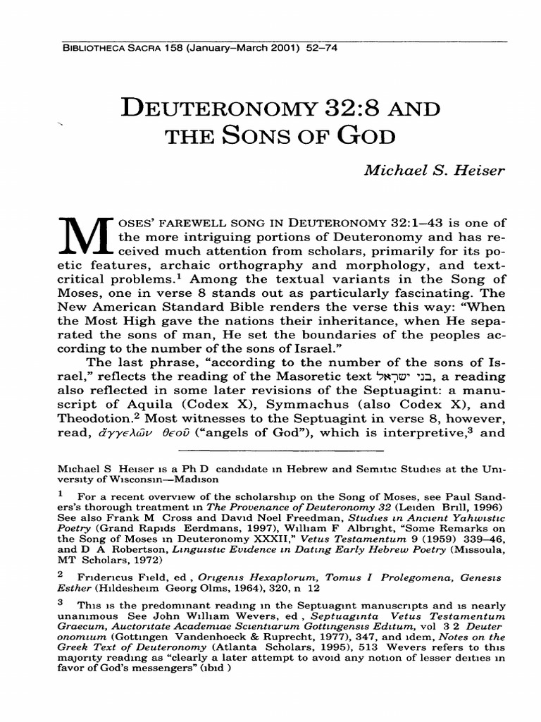 Deuteronomy 32:8 and Divine Sons Debate | PDF | Septuagint | Bible