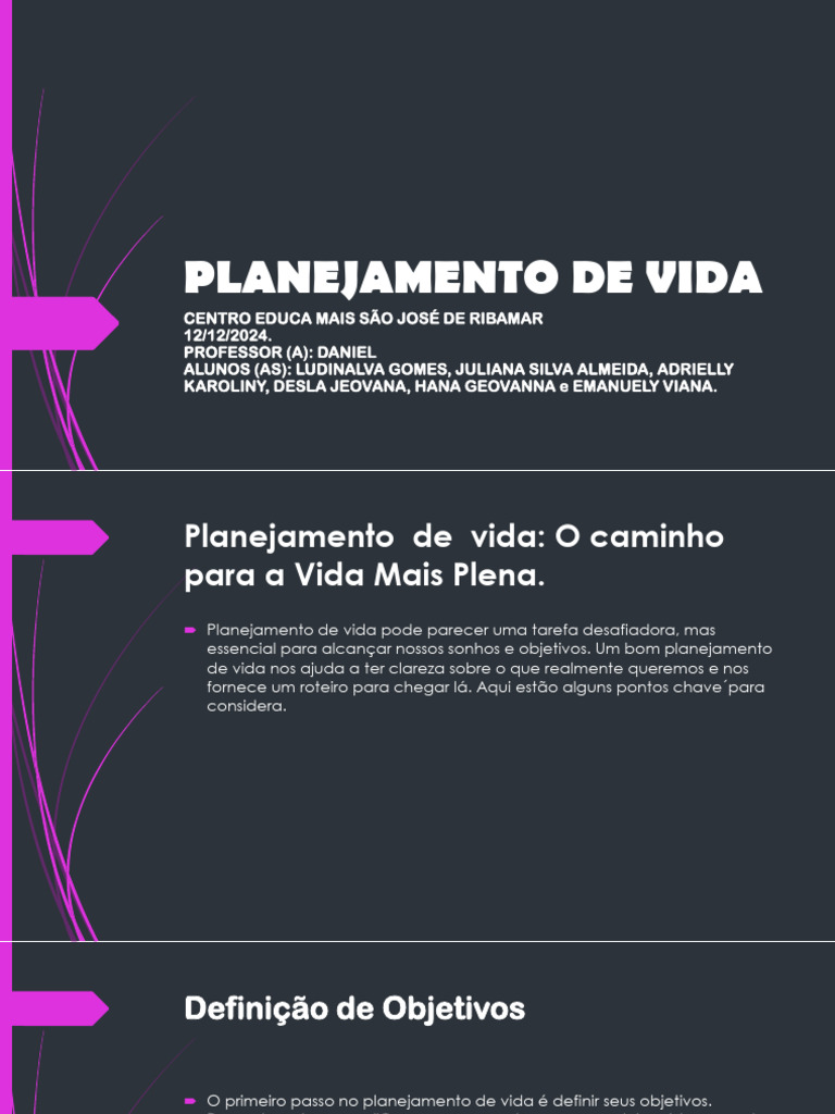 Planejamento de Vida | PDF | Planejamento | Vida