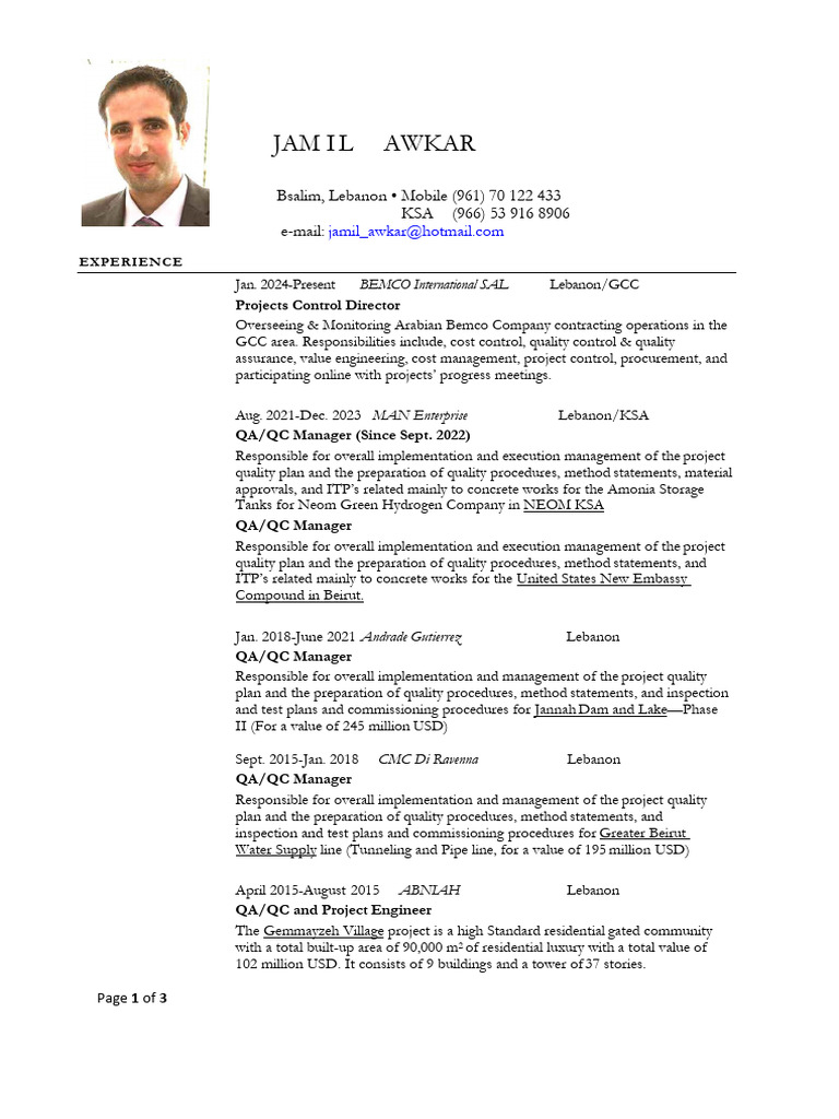 Experienced QA/QC Manager Resume | PDF | Engineering
