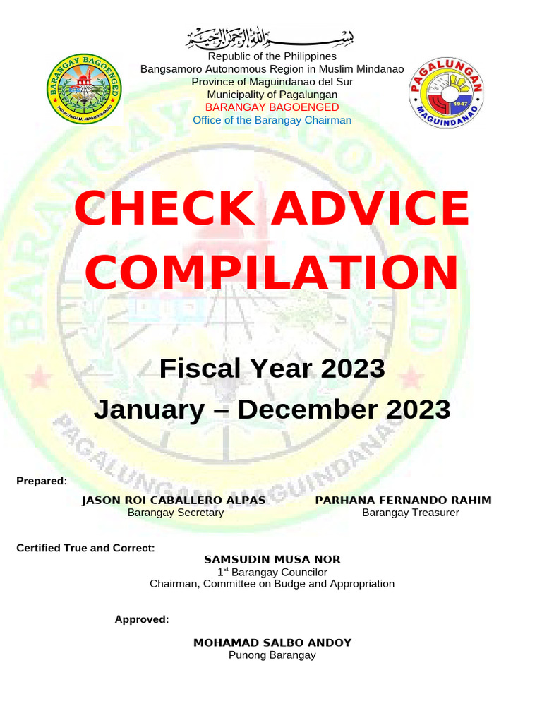 Check Advice Compilation 2023 | PDF