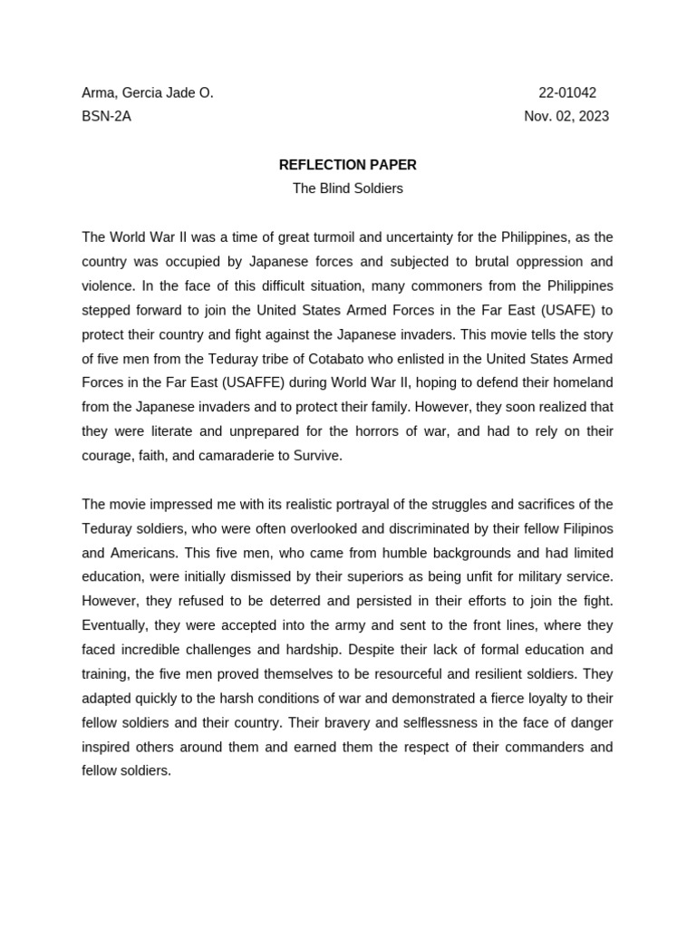 Arma-reflection paperrrr | PDF | Courage