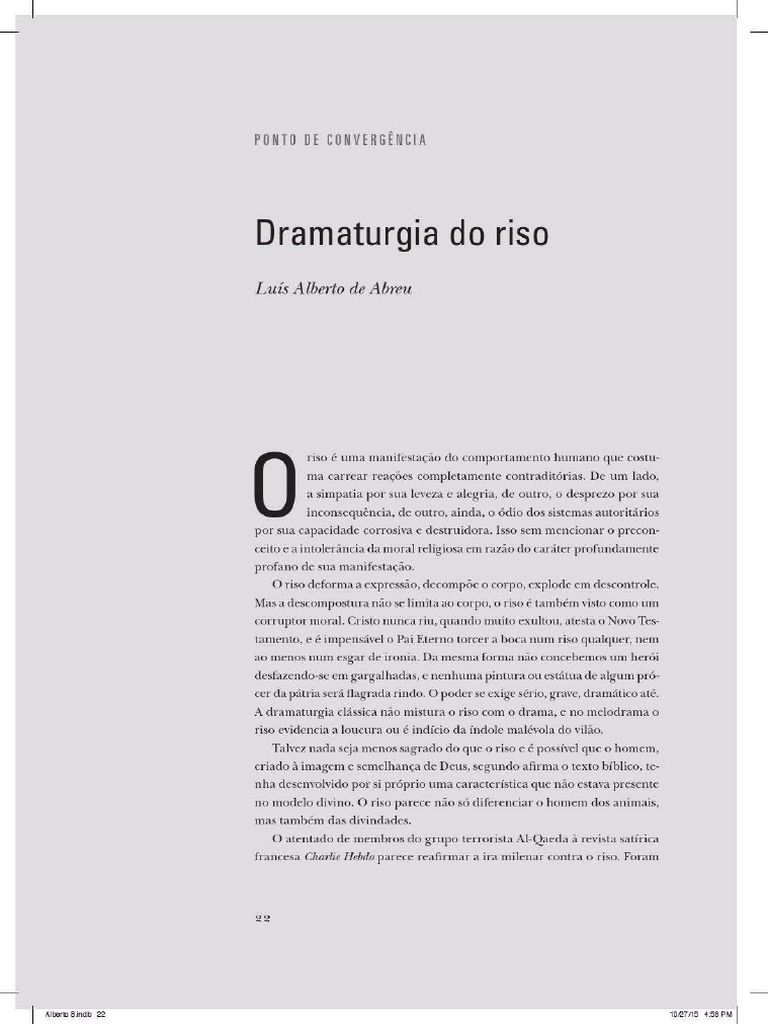 Dramaturgia Do Riso - Luís Alberto de Abreu | PDF