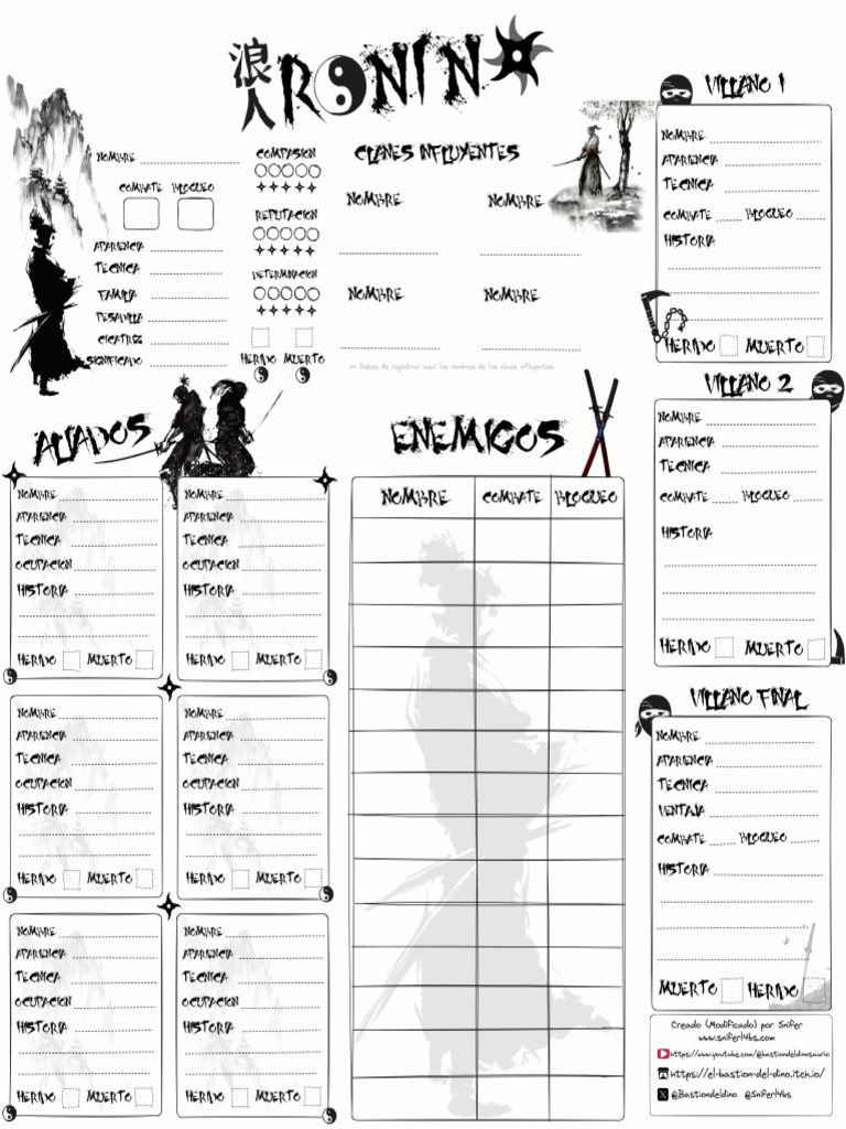 Hoja de Personaje - Ronin | PDF