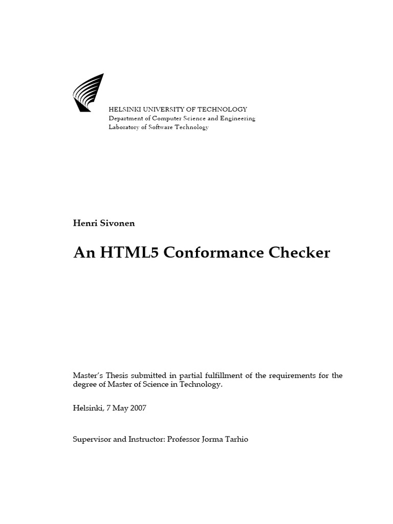 HTML5 Conformance Checker | PDF | Html | Xml Schema