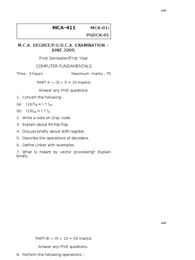 Mca-01 Pgdca-01 | PDF