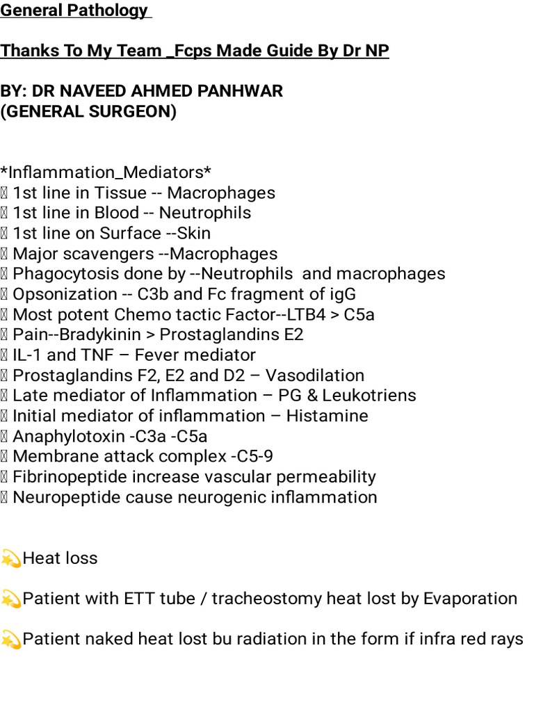 GENERAL PATHOLOGY NOTES BY DR NP(1) | PDF | Esophagus | Angiogenesis