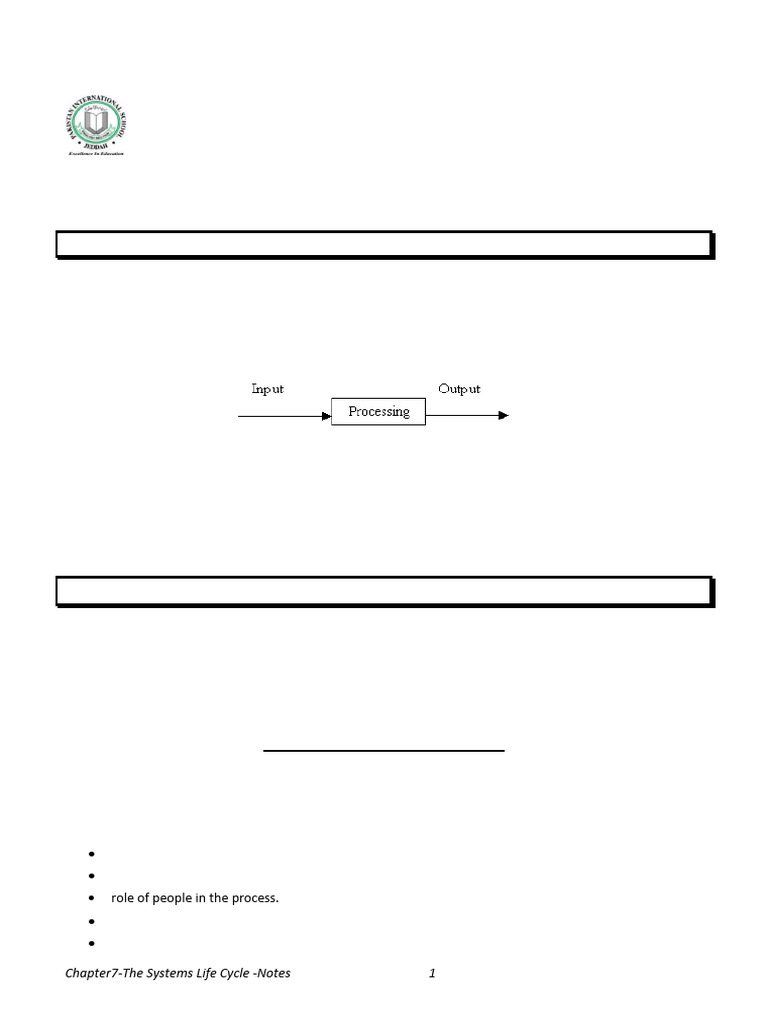 Chapter 7 (the Systems Life Cycle) | PDF | System | Intelligence Analysis