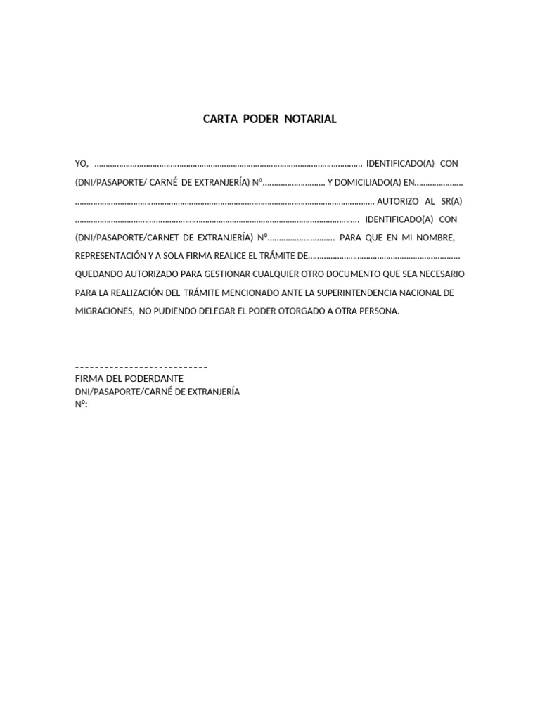 Carta Poder Notarial PDF | PDF