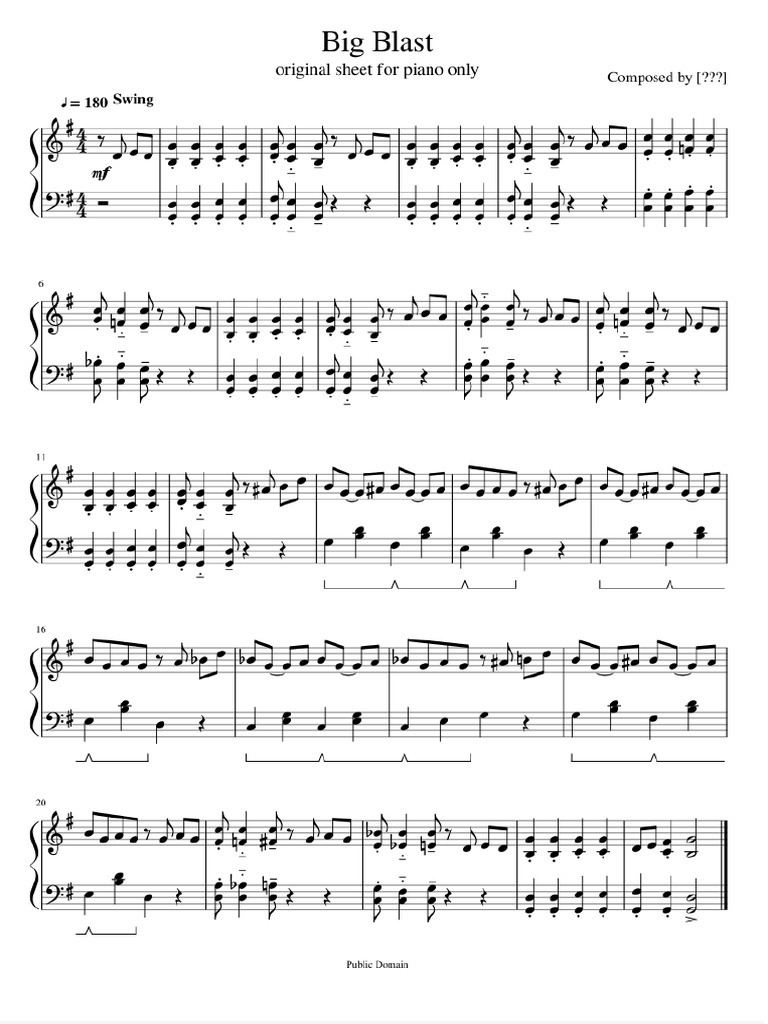 Big Blast (Piano Version) Sheet Music For Piano ( | PDF | Mass Media ...