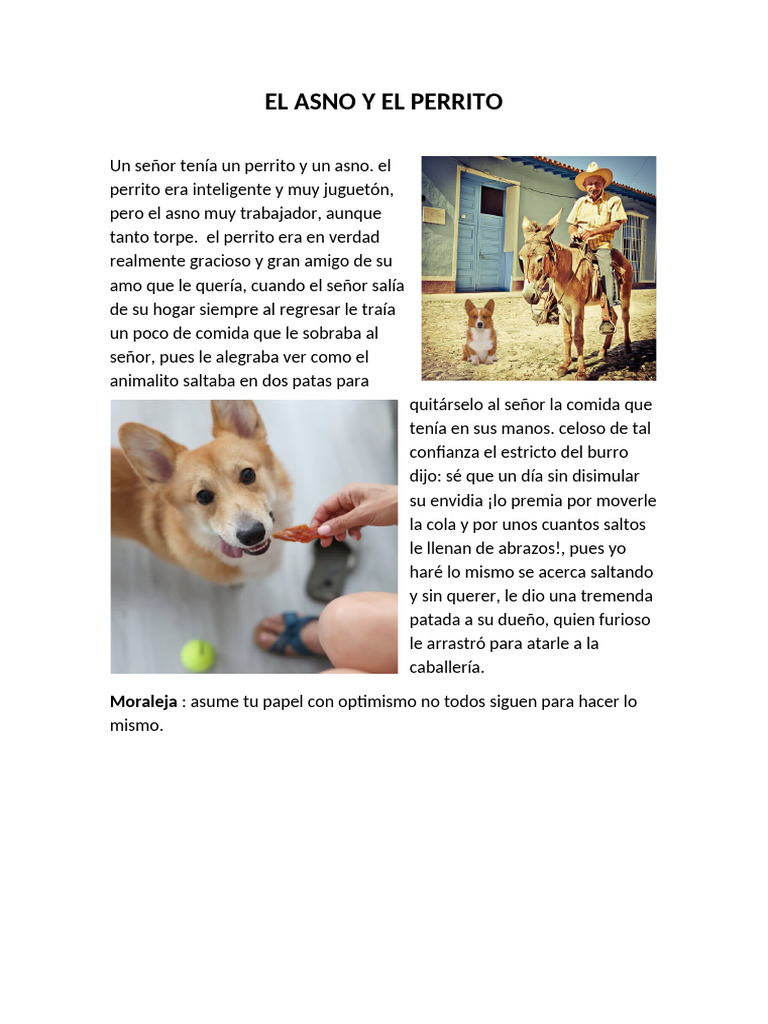 El Asno y El Perrito | PDF