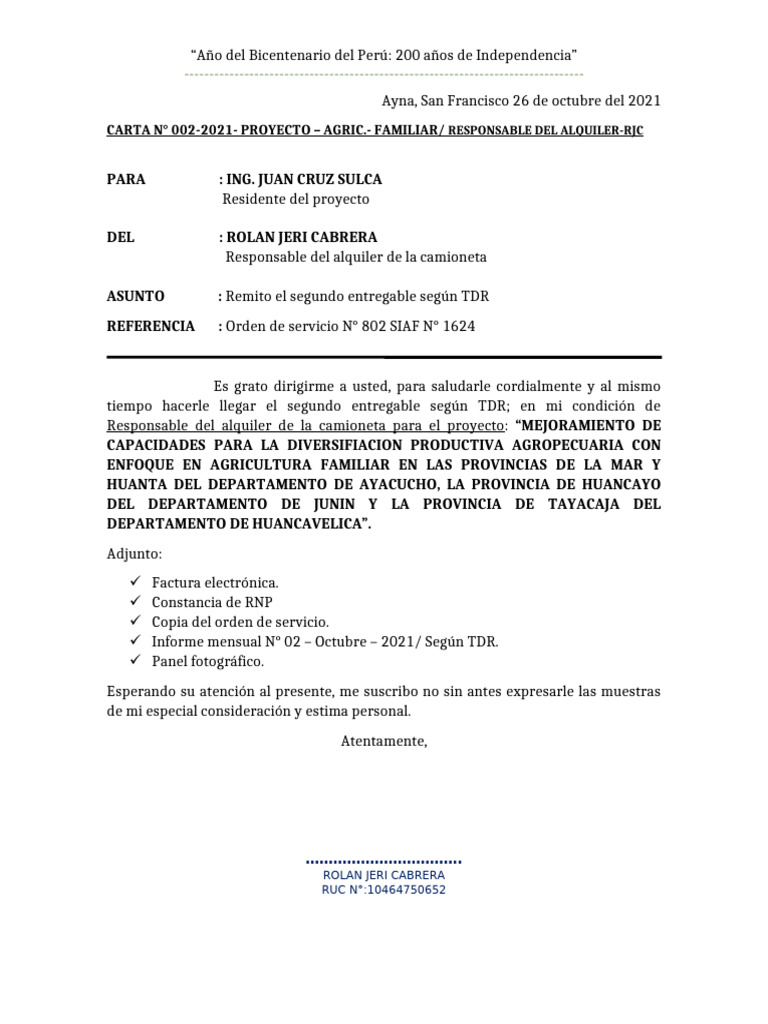 Carta #002 - Af Rolan | PDF | Agricultura | Economias