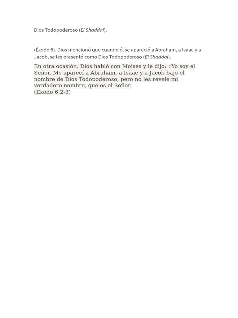 Dios Todopoderoso | PDF
