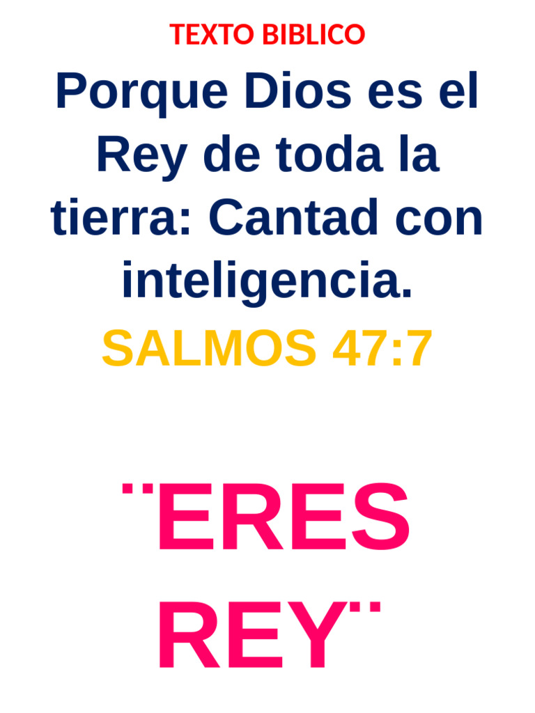 Texto Biblico Salmos 47 7 | PDF