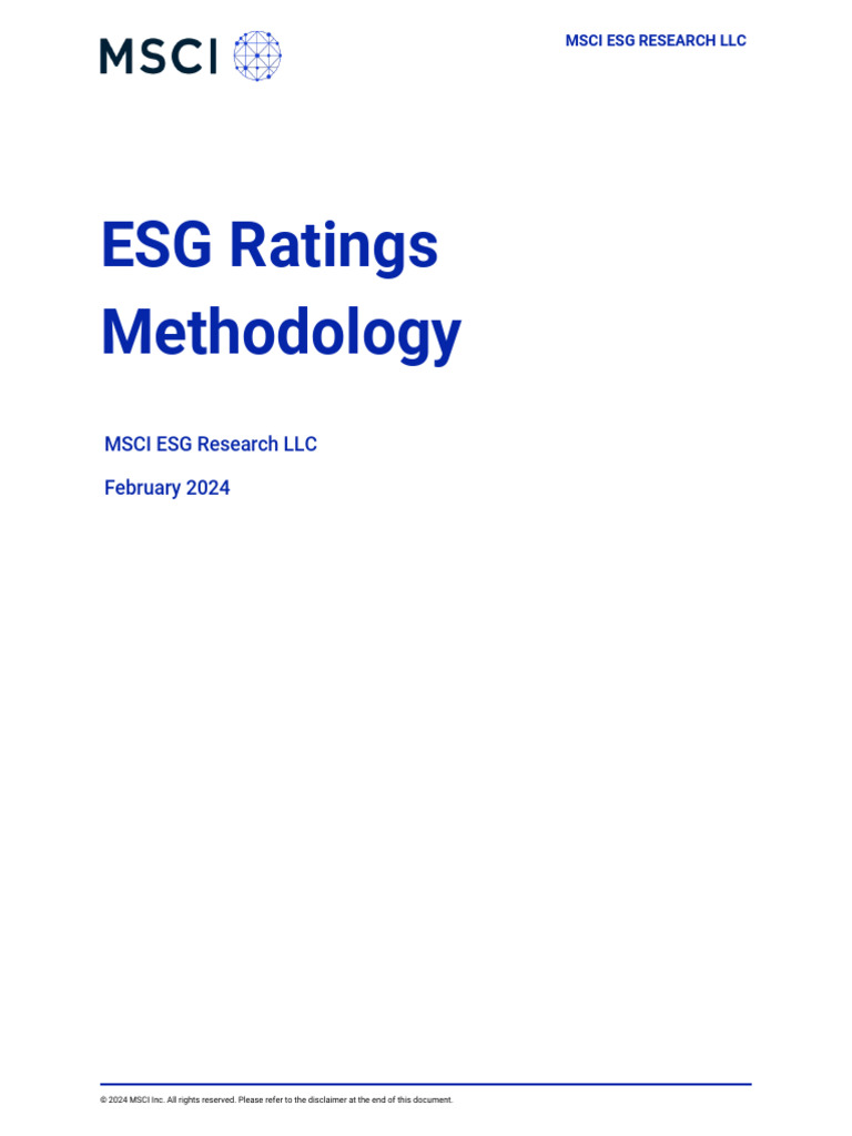 MSCI ESG Ratings Methodology | PDF | Occupational Safety And Health ...