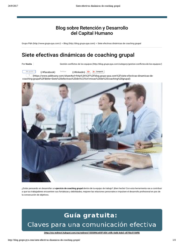 Siete Dinámicas de Coaching Grupal | PDF | Sicología | Business