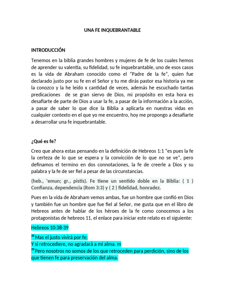 Una Fe Inquebrantable | PDF | Sarah | Abrahán
