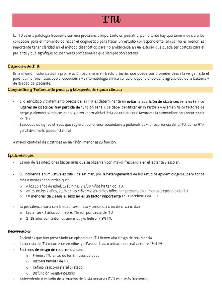 Definición de ITU: Recurrencia | PDF | Infección del tracto urinario ...