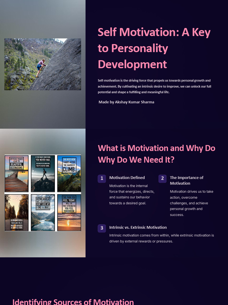 Self-Motivation-A-Key-to-Personality-Development | PDF | Motivation | Motivational