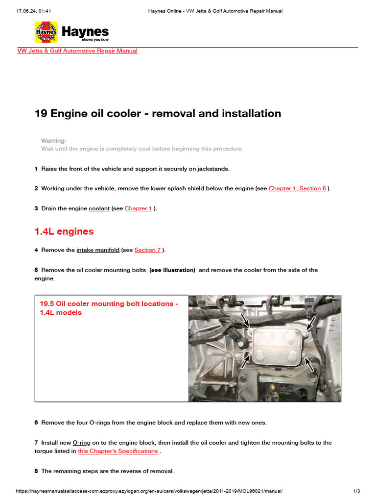 Cambiar enfriador de aceite Jetta A4 | PDF | Machines | Engines