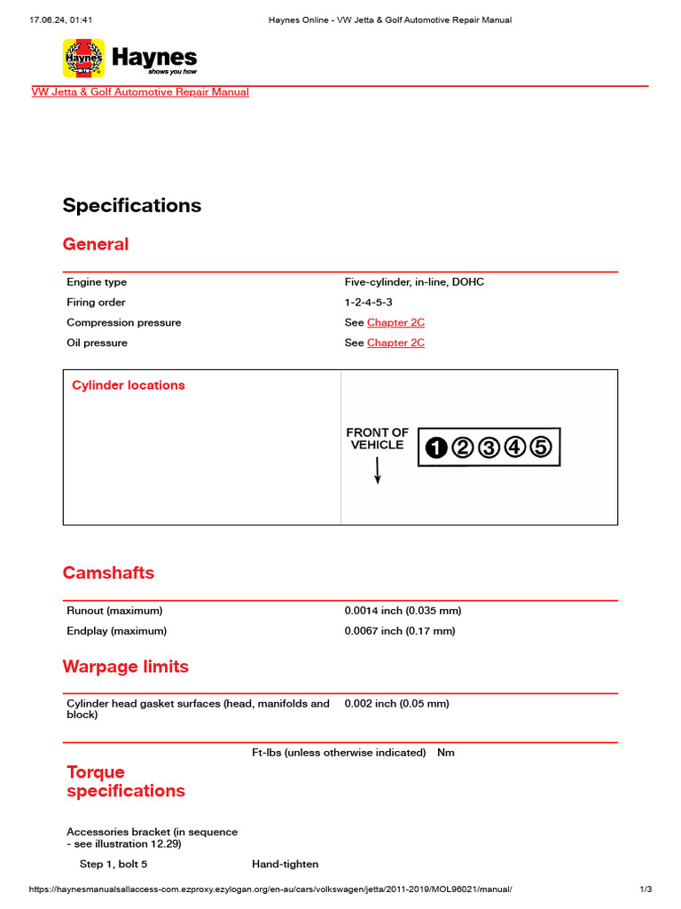 2b Five-Cylinder Engines 0 Specifications | PDF | Screw | Machines