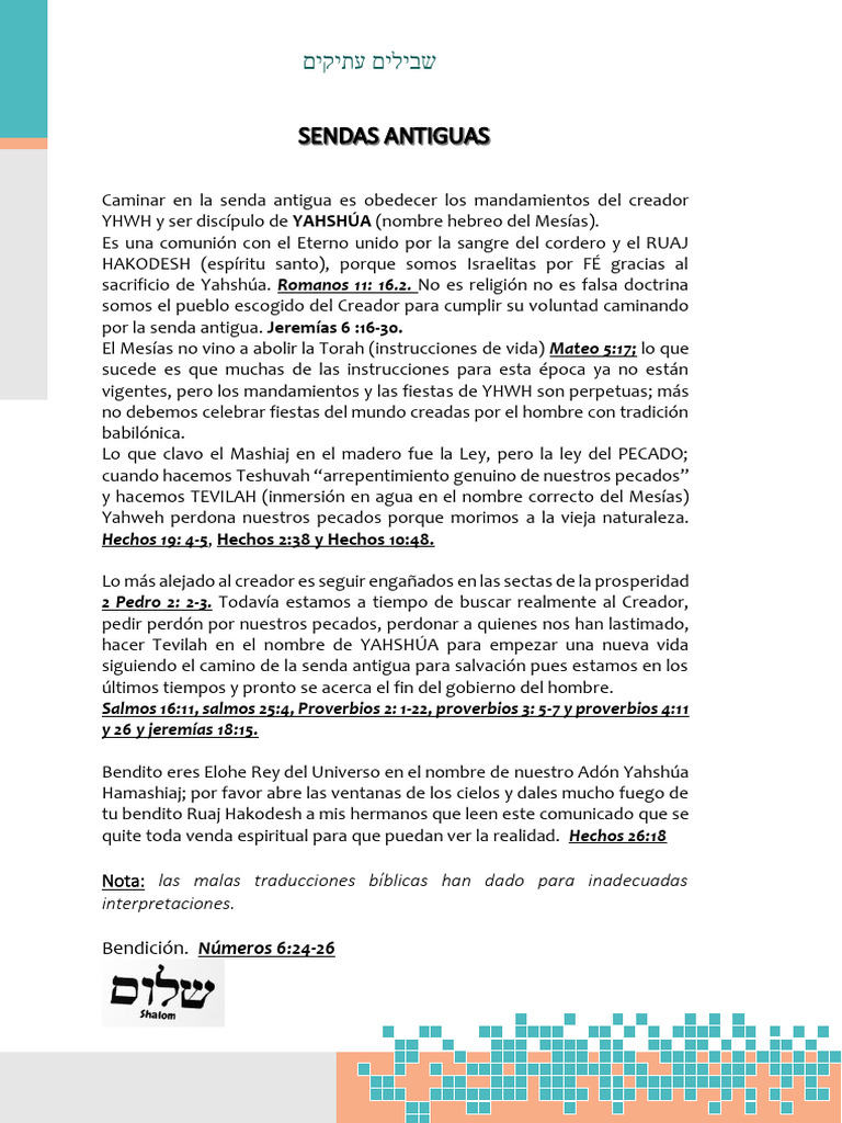 Sendas Antiguas | PDF