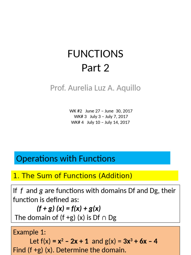 COncept of FUnctions-Part 2 | PDF | Function (Mathematics) | Polynomial