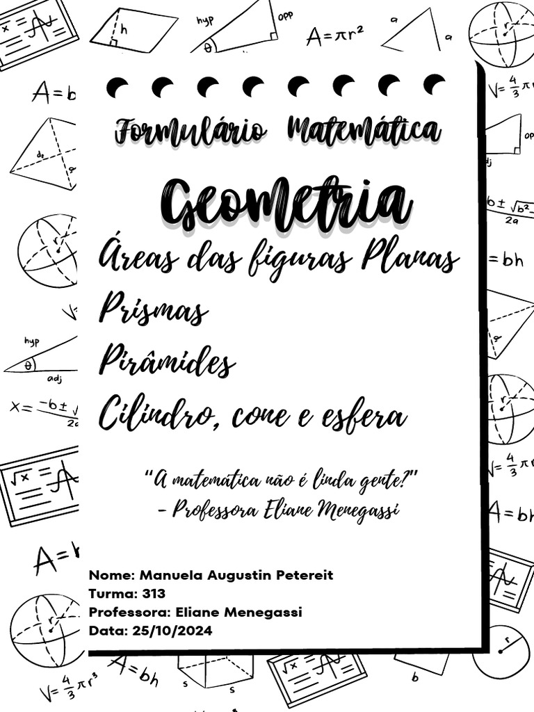Formulário matemática Manu 313 | PDF | Triângulo | Geometria Euclidiana