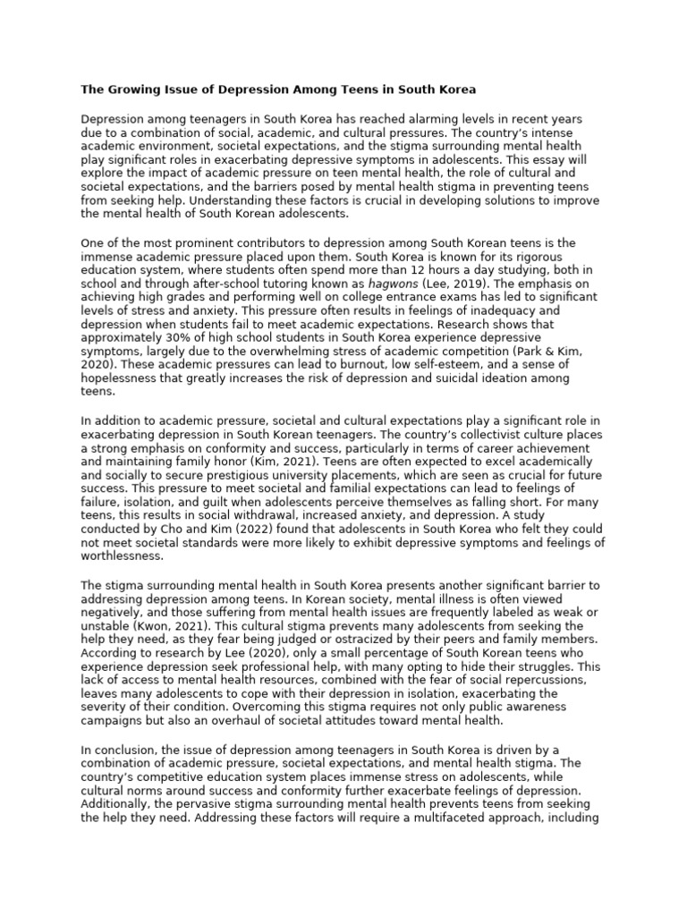 Essay formatting exercise | PDF | Mental Health | Adolescence