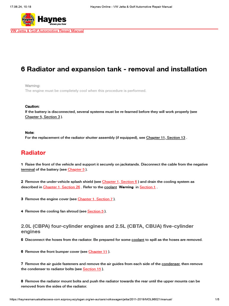 3 Cooling, heating and air conditioning systems 6 Radiator and ...