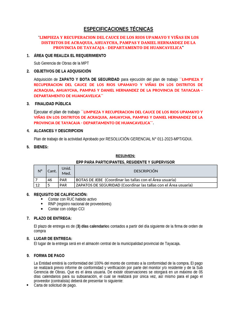 10 TDR COMPRA EQUIPOS DE PROTECCION PERSONAL | PDF