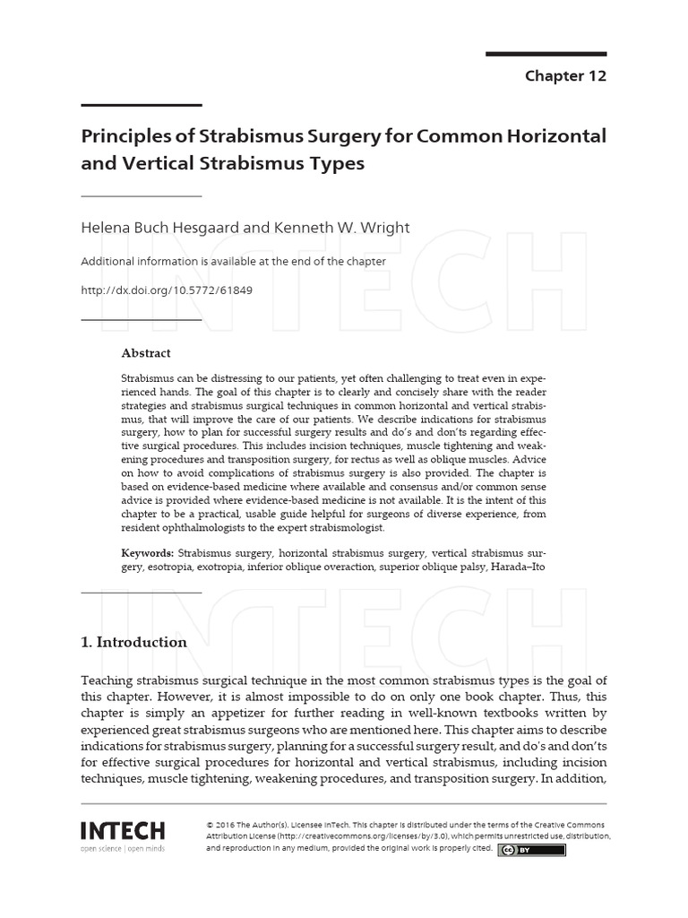 Principles of Strabismus Surgery For Common Horizontal and Virtical ...