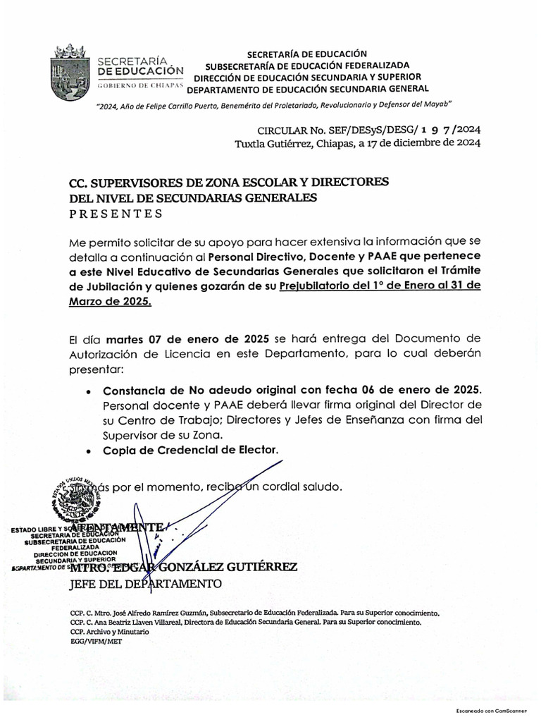 Autorización Prejubilatorio Ene Mar | PDF