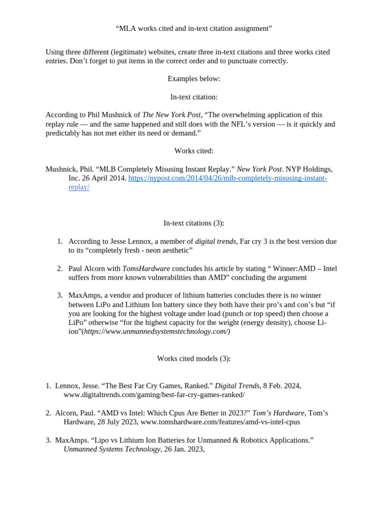 MLA Works Cited | PDF