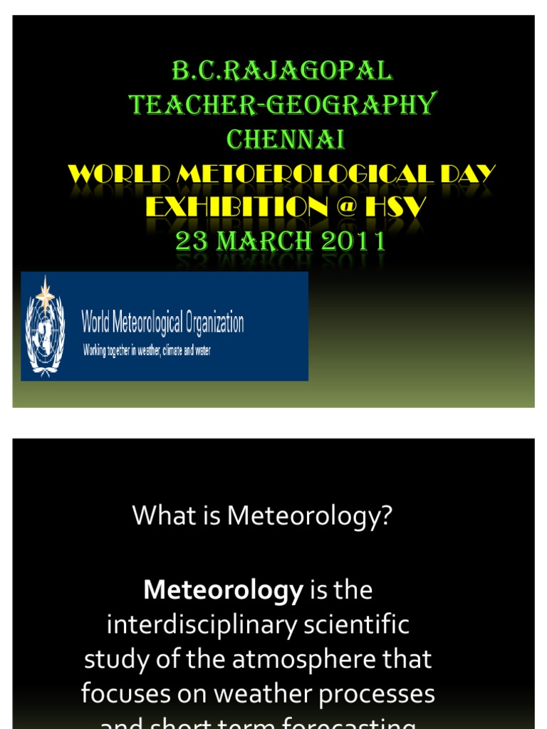 World Meteorological Day | PDF | Meteorology | Rain
