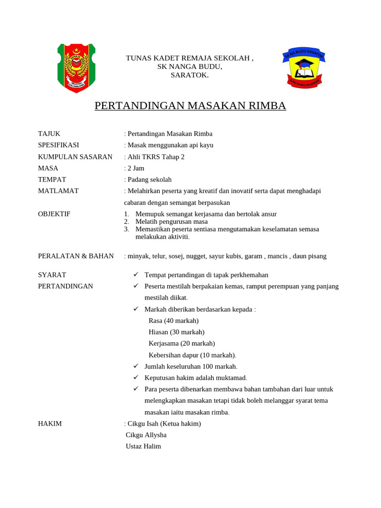 PERTANDINGAN MASAKAN RIMBA | PDF