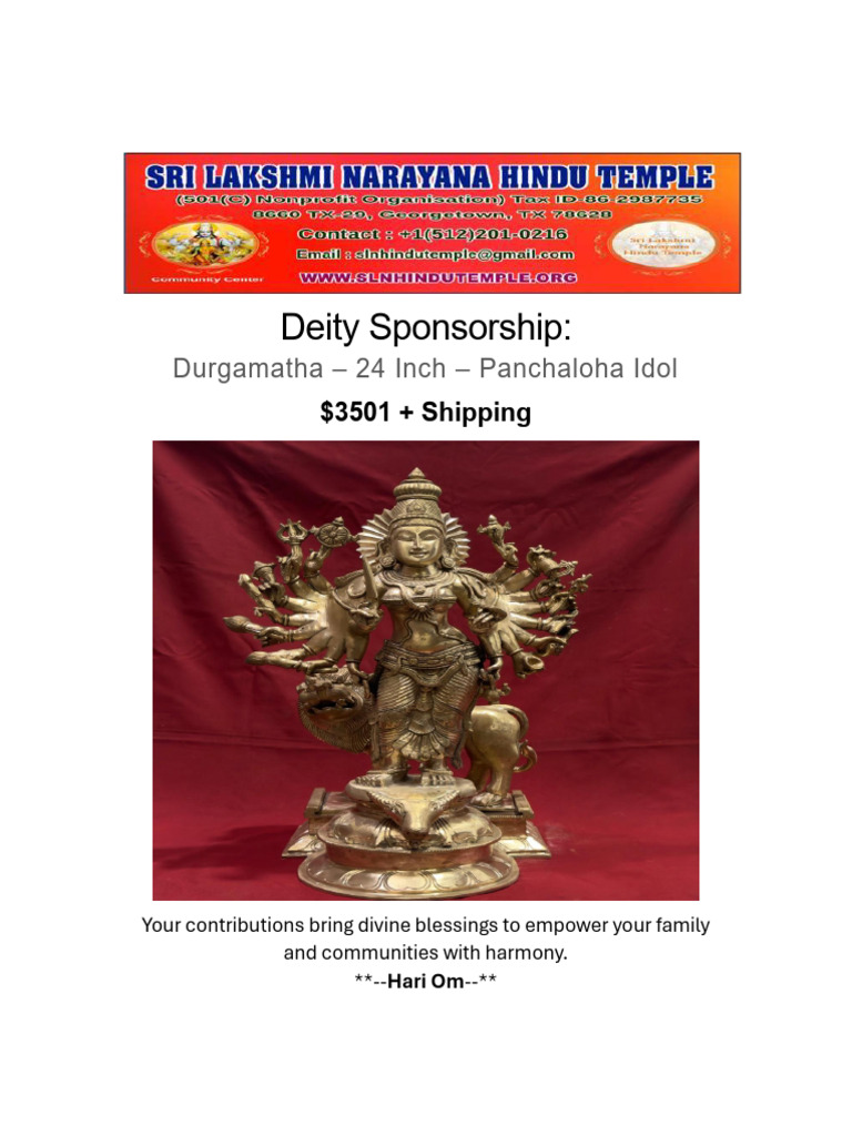 Temple donation doc | PDF