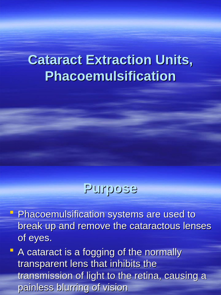 Cataract Extraction Units | PDF | Centrifugation | Centrifuge