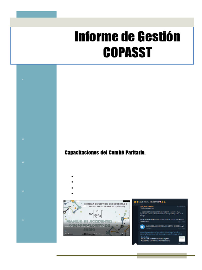 Informe de Gestion Copasst 2021 | PDF