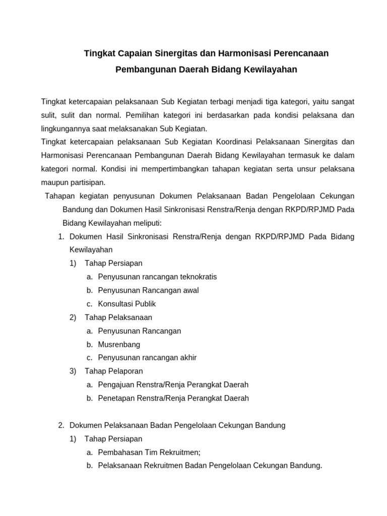 Sinergitas Perencanaan Pembangunan Daerah | PDF