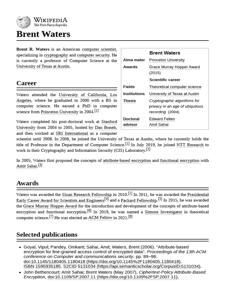 Brent_Waters | PDF | Security | Computer Security