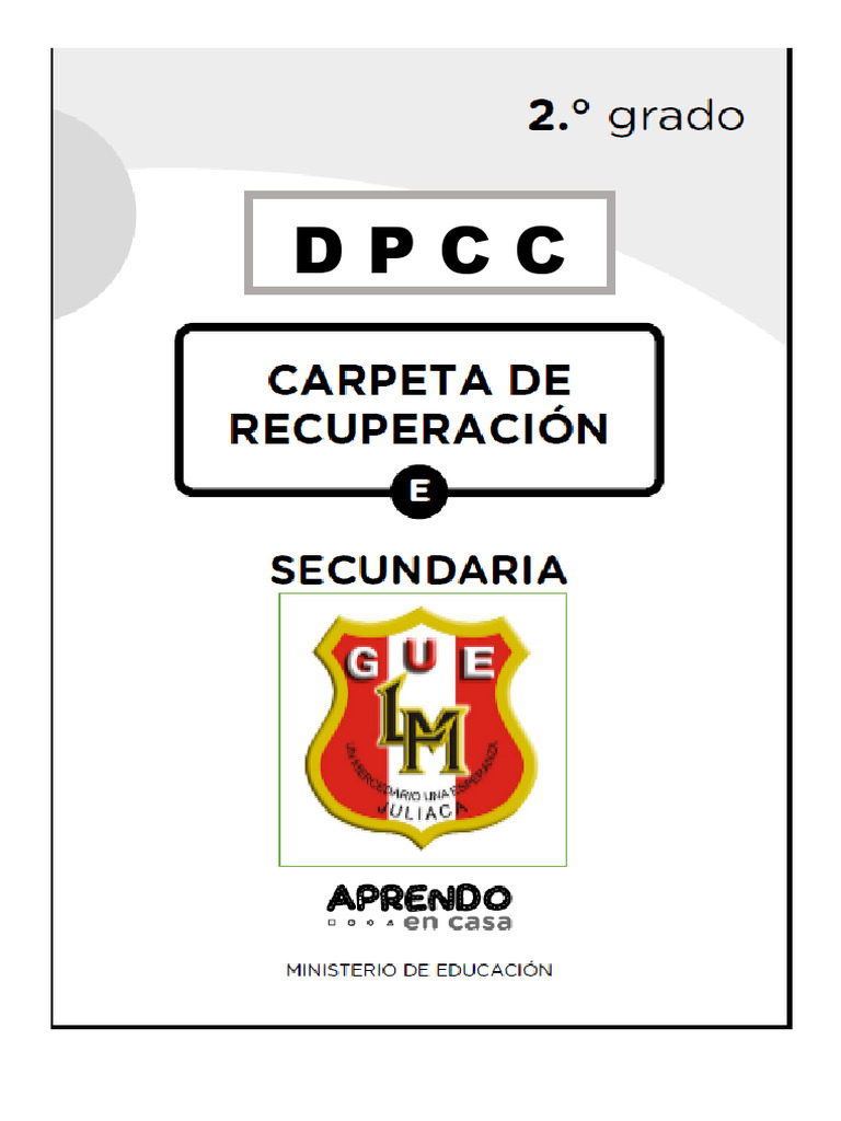 2DO GRADO CARPETA DE RECUPERACION DPCC LIVIA CUTIPA | PDF