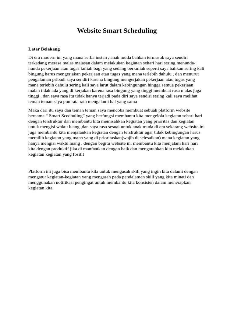 Website Smart Scheduling | PDF