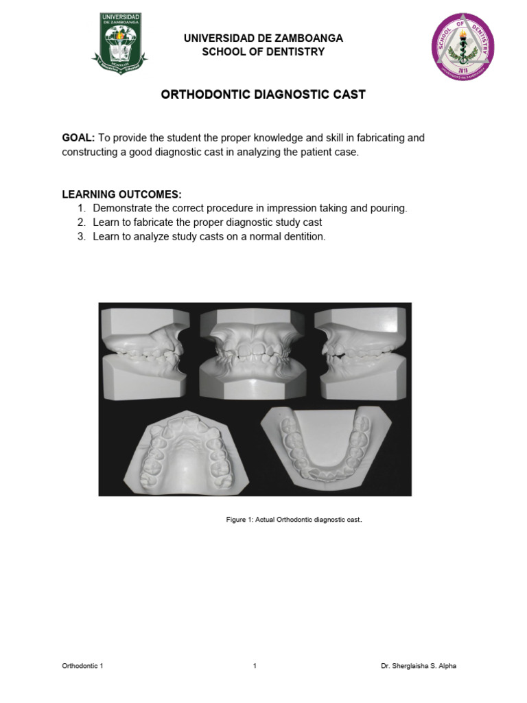 Orthodontic Diagnostic Cast Procedures | PDF | Dental Anatomy ...